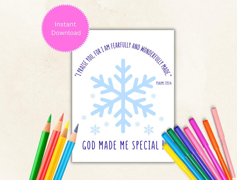 Snowflake Handprint Bible Verse Craft, Sunday School Art (digital ...