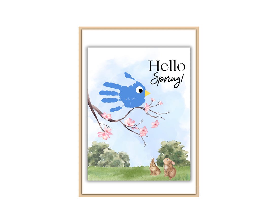 Hello Spring Handprint Art, First Day of Spring Craft, Toddler Spring ...