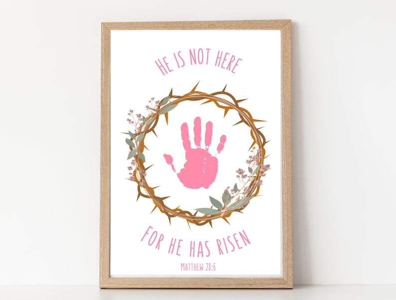 Printable Easter Handprint Art Craft for Kids, Bible Craft for Easter ...