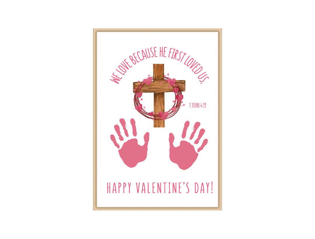 Preschool Bible Craft, Valentines Handprint, Christian Craft, Sunday ...
