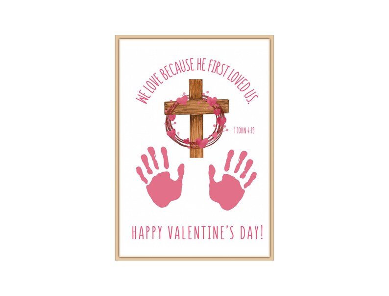 Preschool Bible Craft, Valentine’s Handprint, Christian Craft, Sunday ...