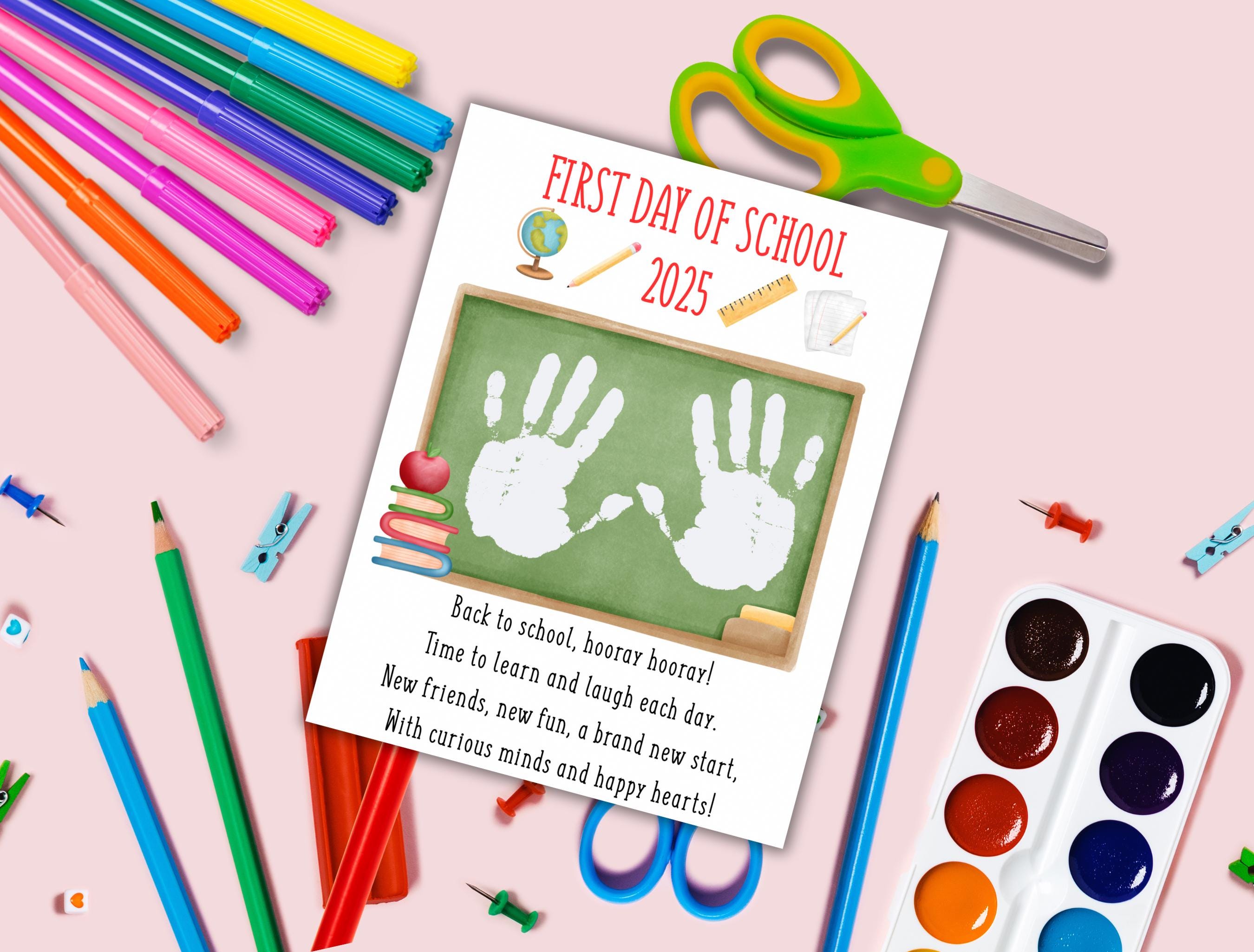 First Day of School Handprint Craft Printable, Handprint Art Back to ...