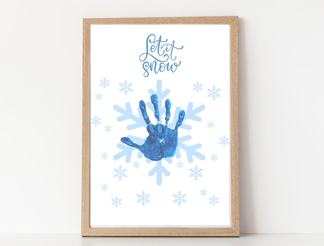 Snowflake Handprint Art Craft, Winter Snowflake Art (digital Download ...