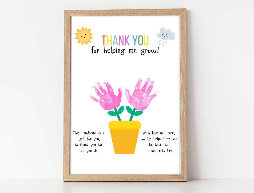 Teacher Appreciation Handprint Art Craft, Poem, Thank You Gift for ...