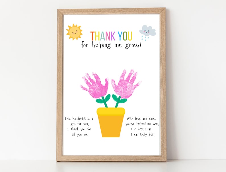 Teacher Appreciation Handprint Art Craft, Poem, Thank You Gift for ...