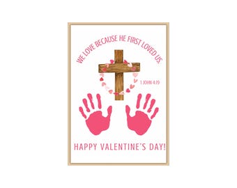 Preschool Bible Craft, Valentine’s Handprint, Christian Craft, Sunday ...
