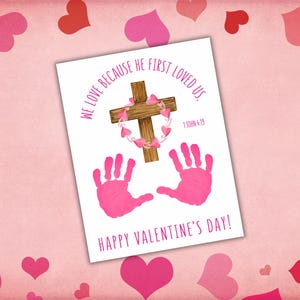 Preschool Bible Craft, Valentine’s Handprint, Christian Craft, Sunday ...