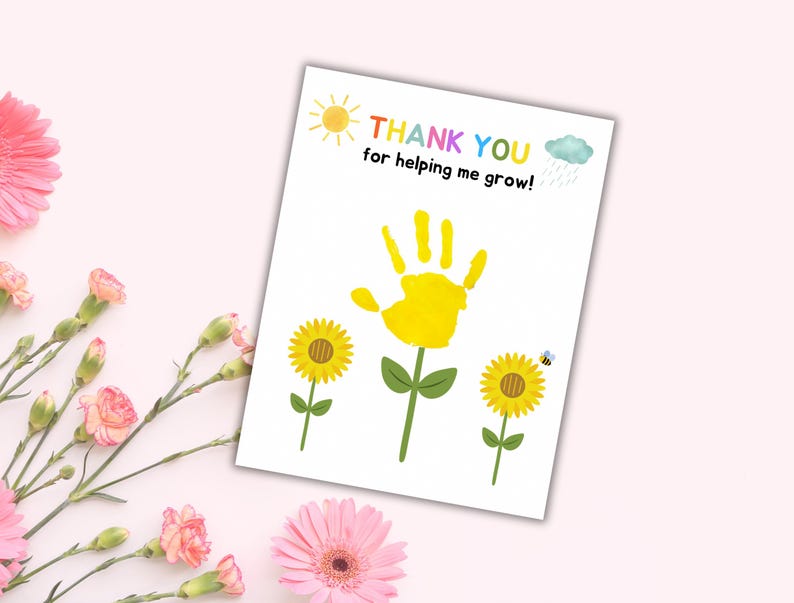 Teacher Appreciation Handprint Art Craft, Thank You Gift for Teachers ...