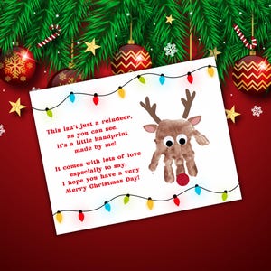 Reindeer Handprint Christmas Poem Craft, Preschool Christmas Art ...