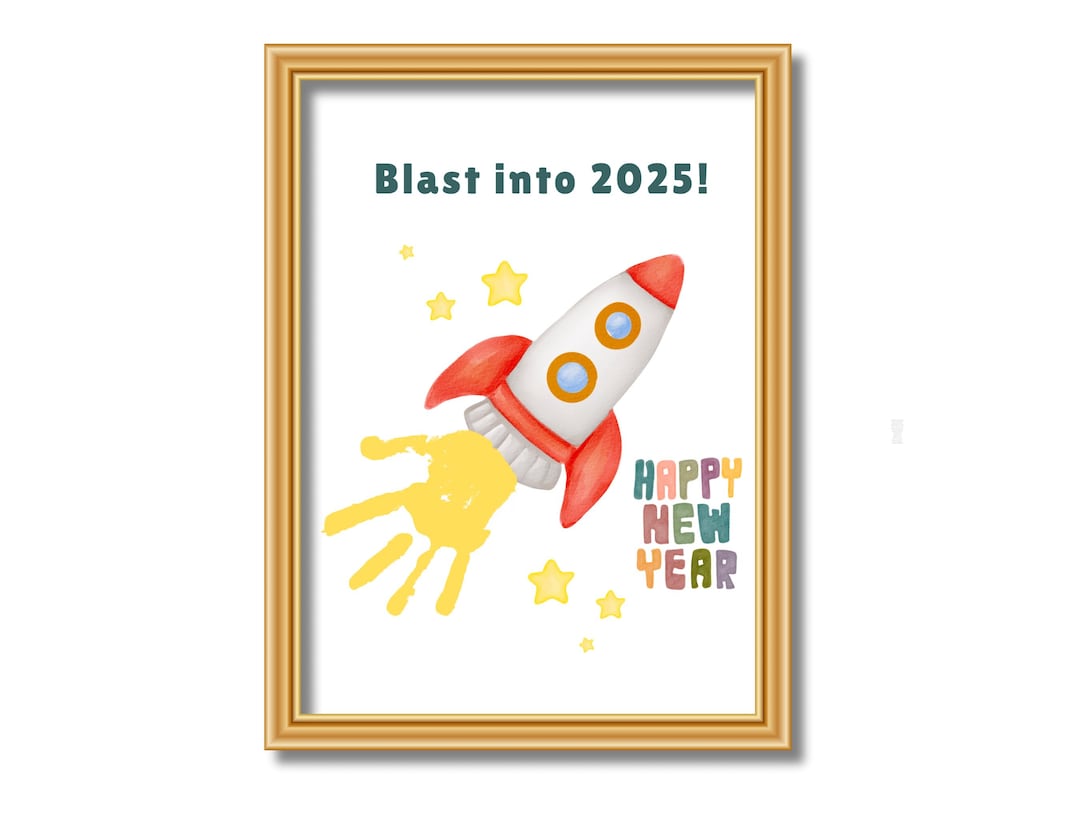 New Years Handprint Art, Preschool New Year Art, New Years Preschool ...