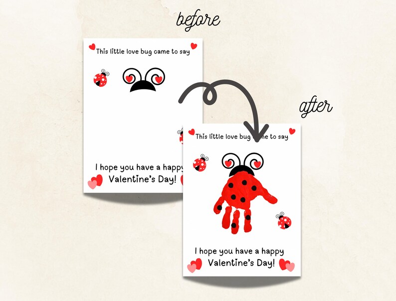 Valentine’s Day Handprint Art, Valentine’s Handprint Craft Lovebug ...