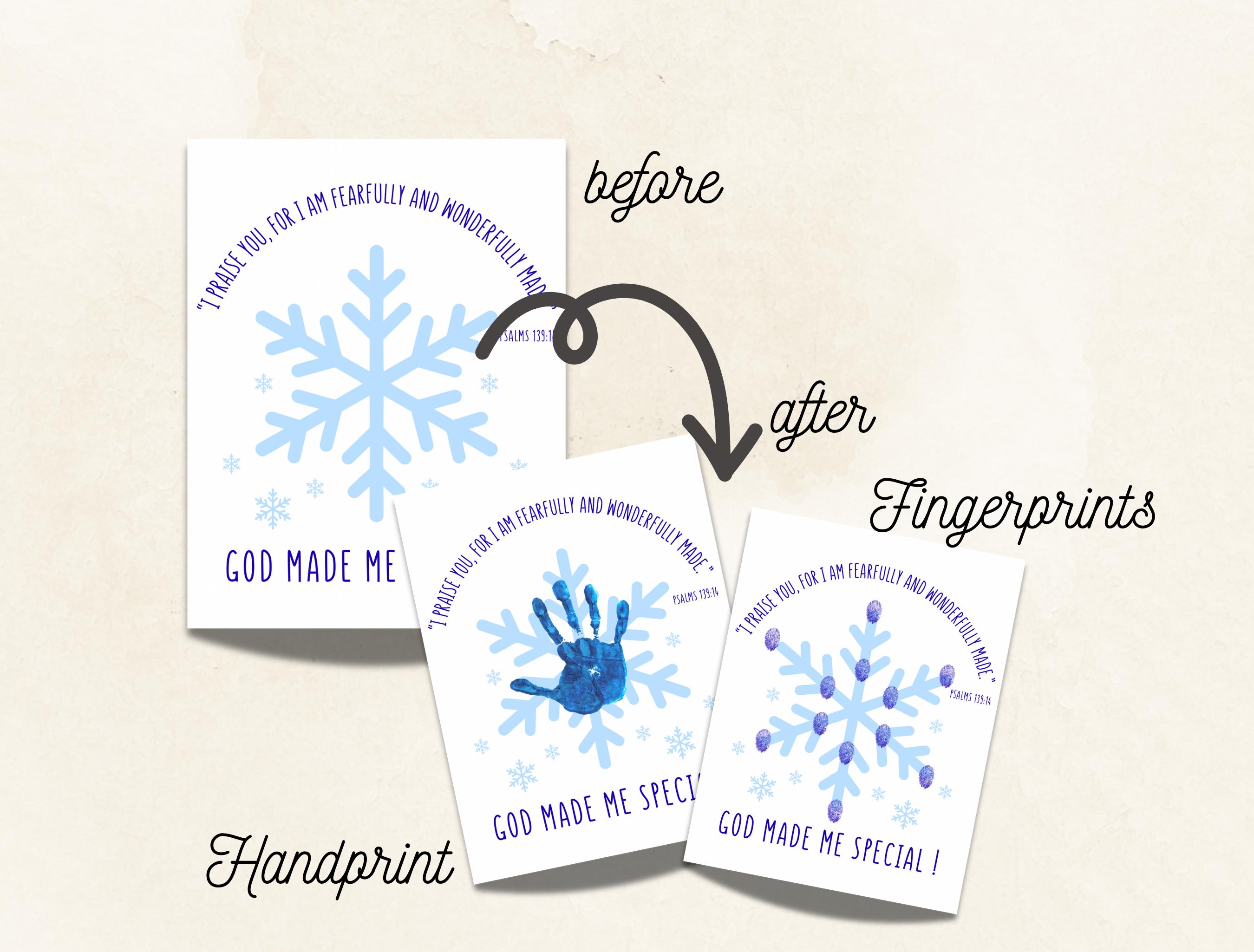 Snowflake Handprint Bible Verse Craft, Sunday School Art (digital ...