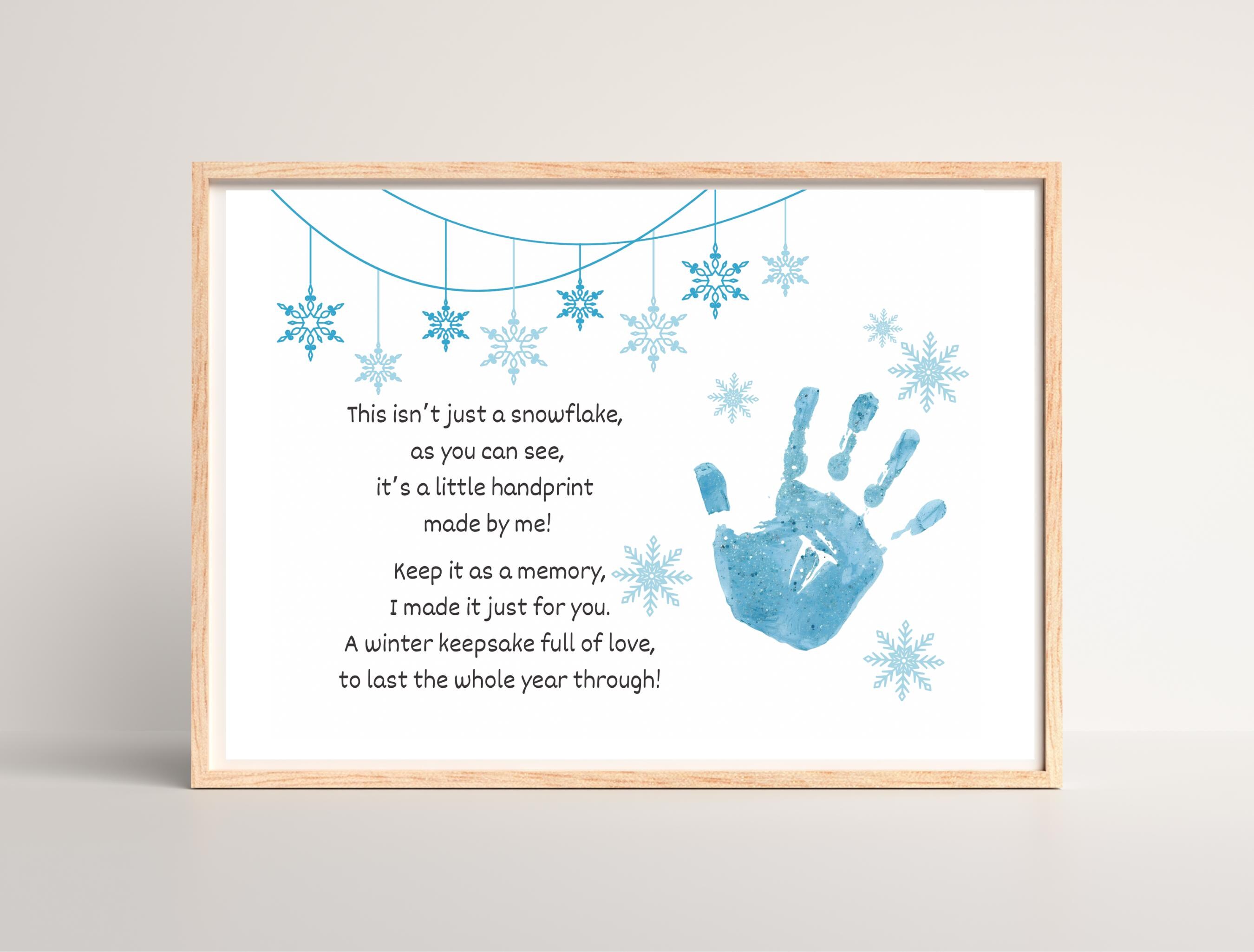 Winter Snowflake Handprint Art, Keepsake Poem (digital Download) - Etsy