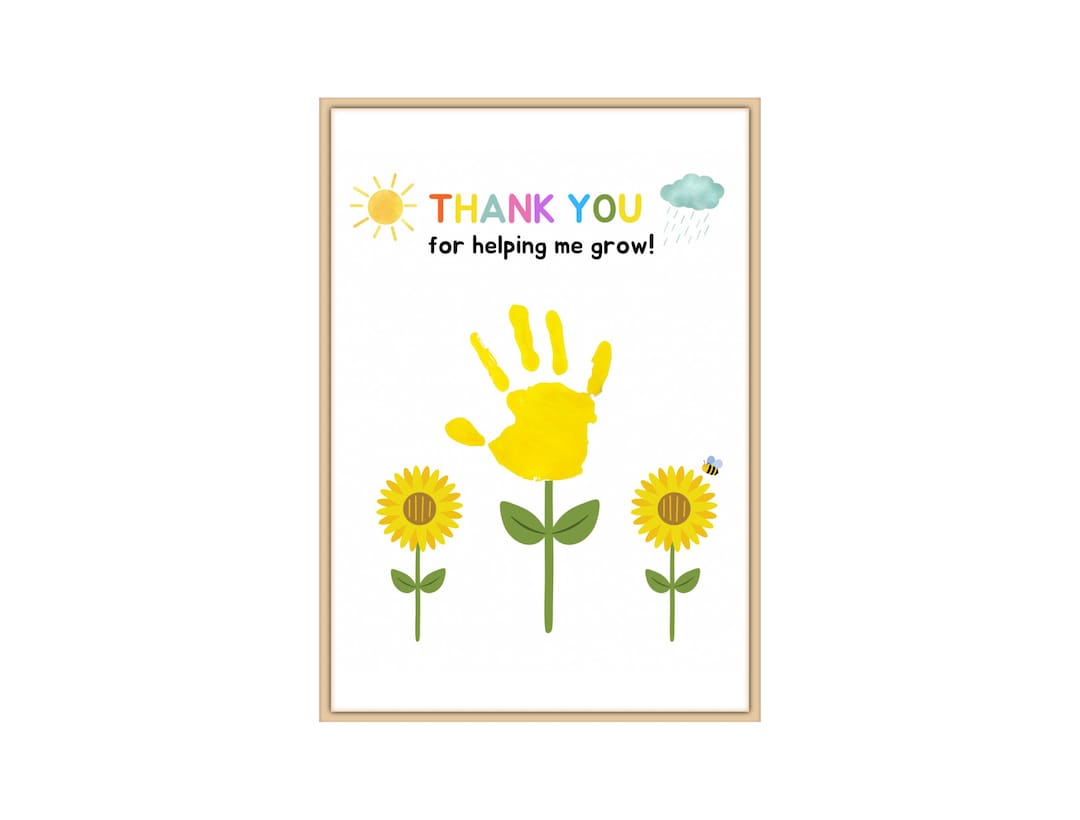 Teacher Appreciation Handprint Art Craft, Thank You Gift for Teachers ...