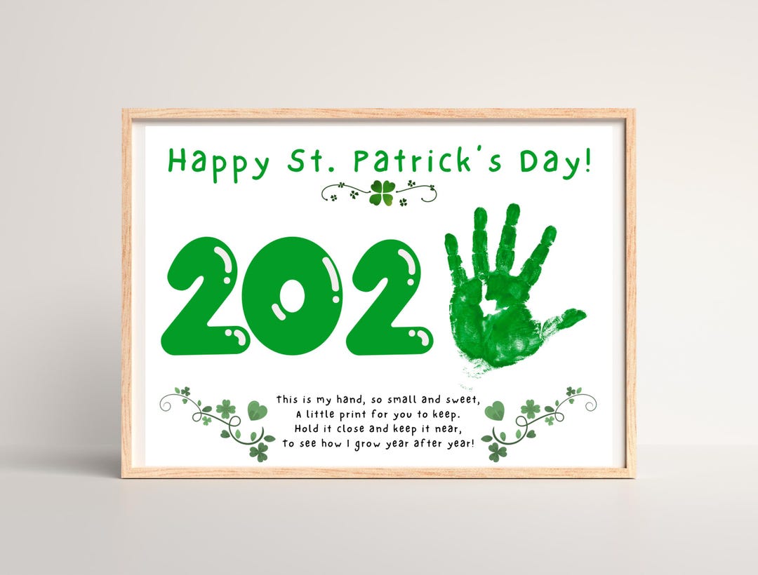 St Patrick’s Day Handprint Art, Saint Patrick’s Craft, Preschool ...