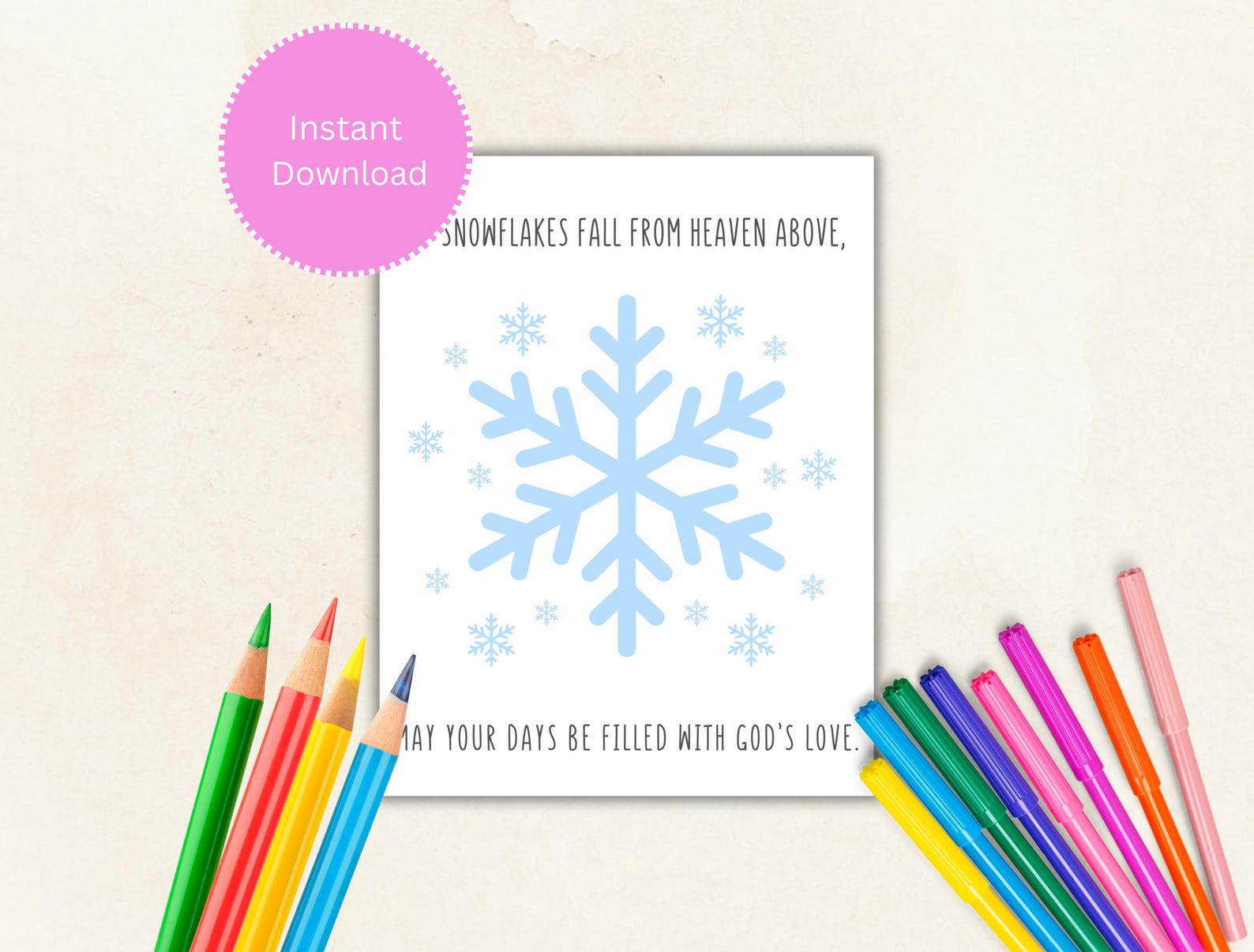 Snowflake Handprint Winter Blessing Craft, Sunday School Art (digital ...