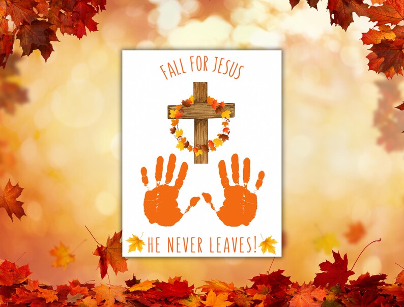 Fall Leaves Handprint Art, Preschool Bible Craft (digital Download) - Etsy