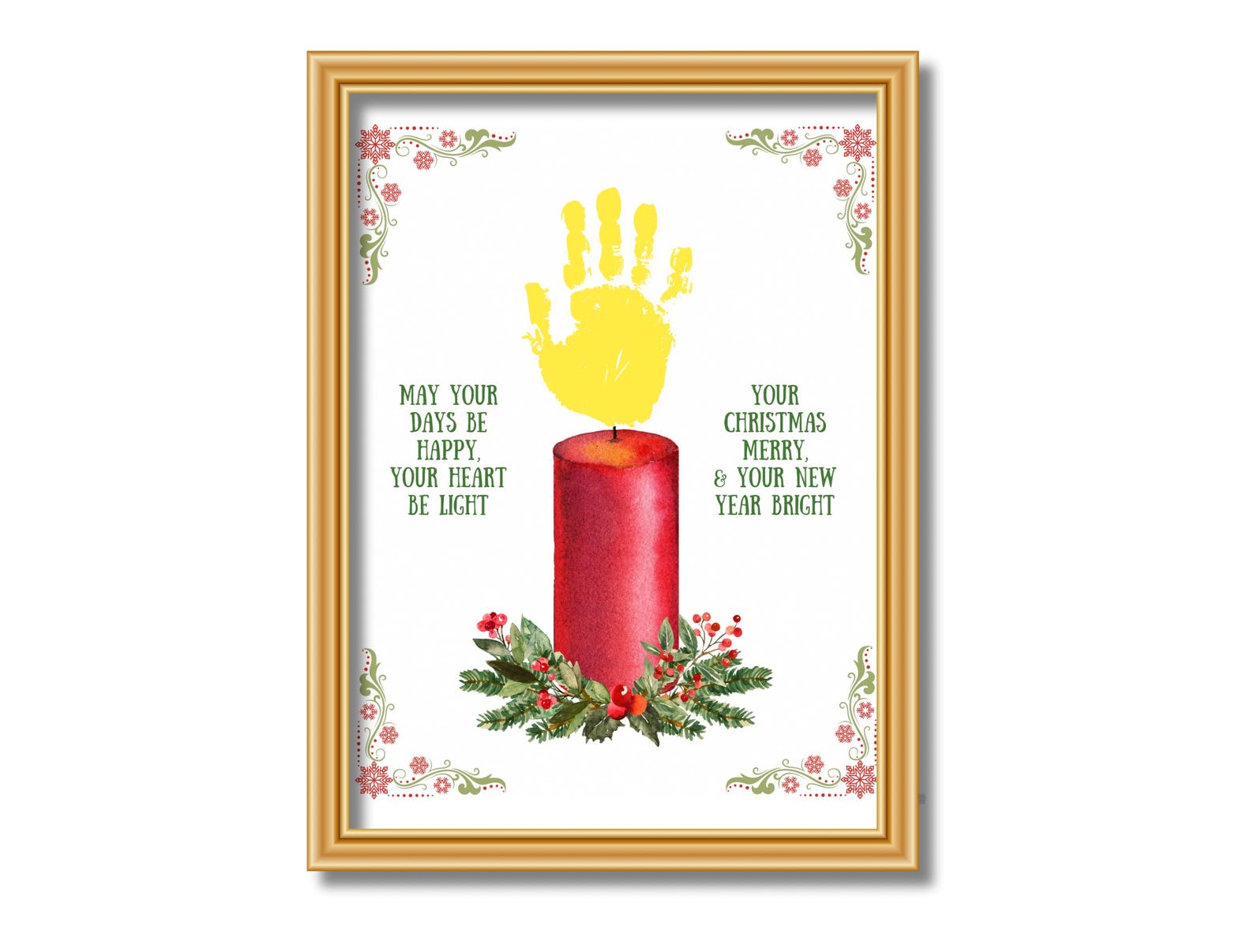 Christmas Handprint Art, Christmas Candle Craft, Christmas Keepsake ...