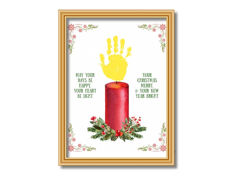 Christmas Candle Handprint Art, Christmas Poem Keepsake Craft (PDF ...