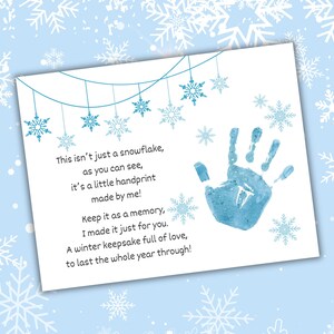 Winter Snowflake Handprint Art, Keepsake Poem (digital Download) - Etsy