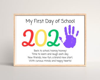 My First Day of School Handprint Poem Craft Printable | Back to School ...
