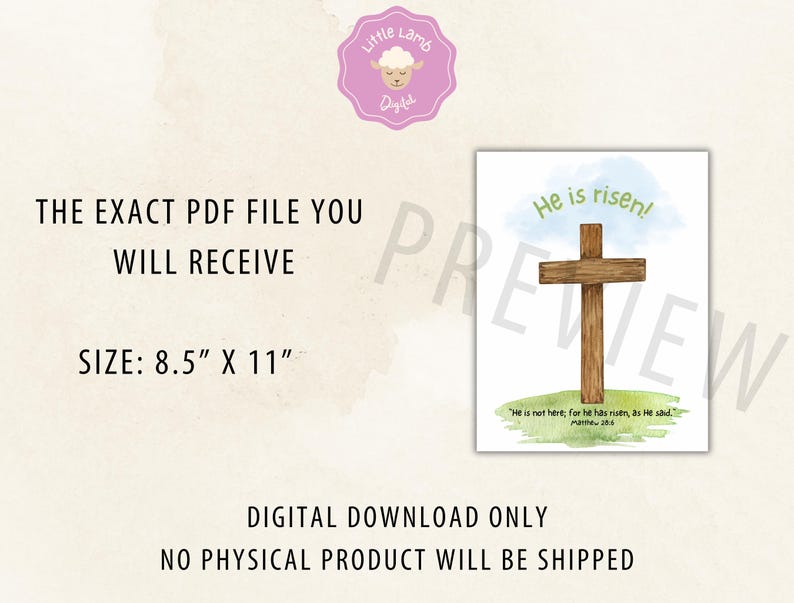 Printable Easter Handprint Art Craft for Kids, Bible Craft for Easter ...