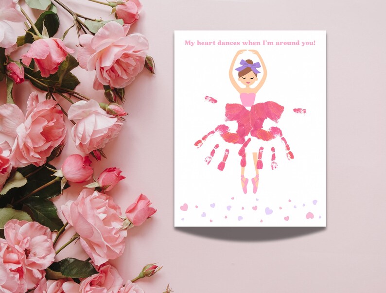 Handprint Art Print, Ballerina Wall Art, Handprint Craft, Valentine ...