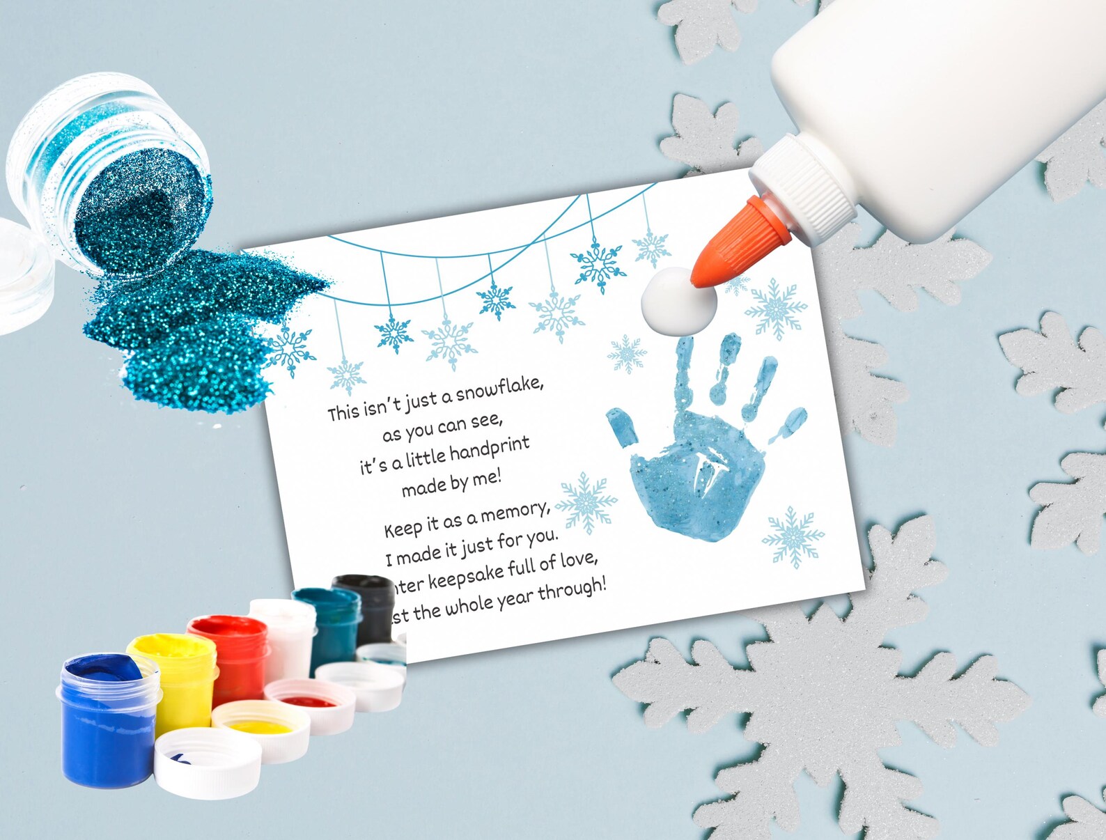 Winter Snowflake Handprint Art, Keepsake Poem (digital Download) - Etsy