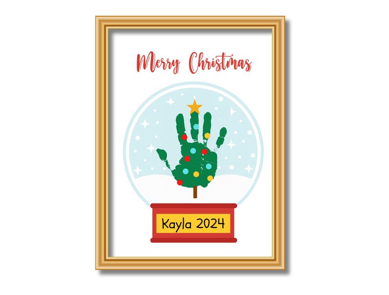 Christmas Snow Globe Handprint Craft, Christmas Handprint Art Craft for ...