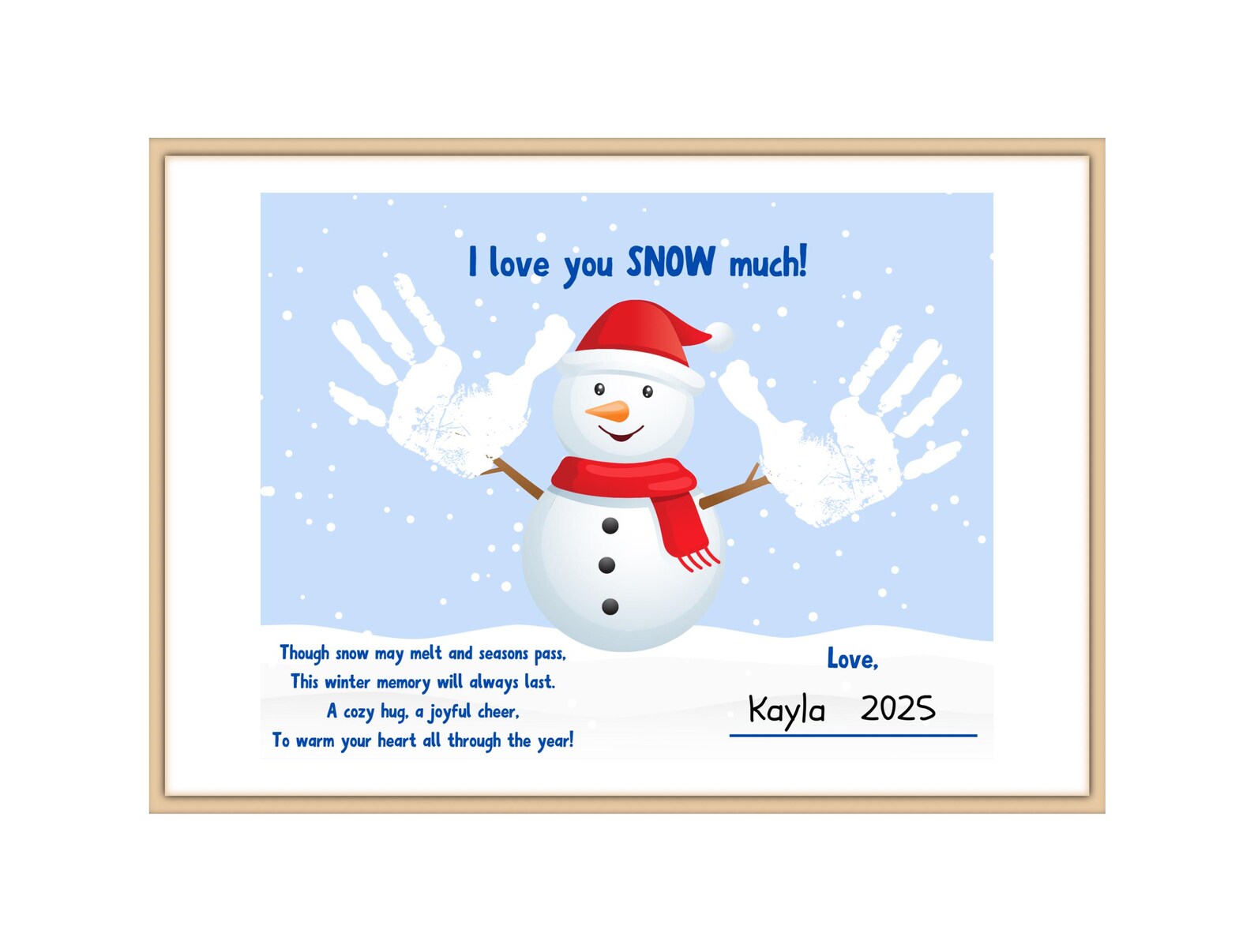 Winter Snowman Handprint Art, Keepsake Poem (digital Download) - Etsy