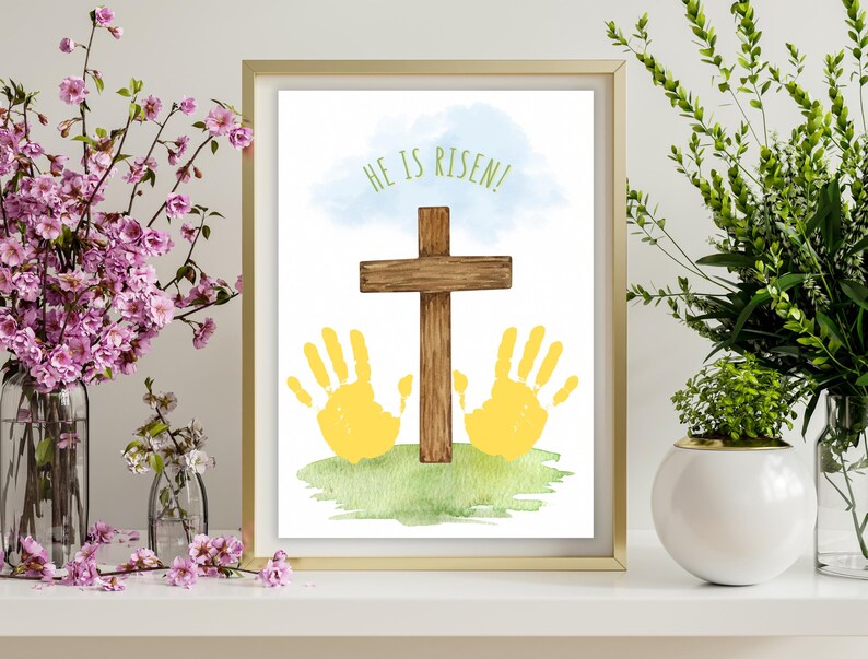 Printable Easter Handprint Art Craft for Kids, Bible Craft for Easter ...
