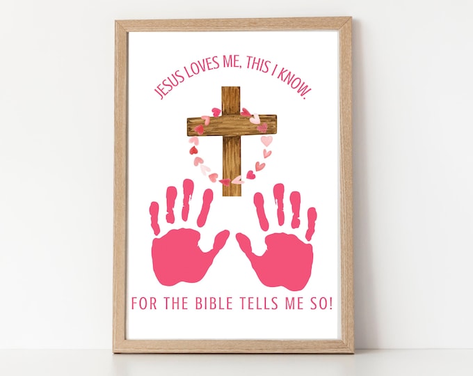 Jesus Loves Me Printable Handprint Craft Christian Homeschool Handprint ...