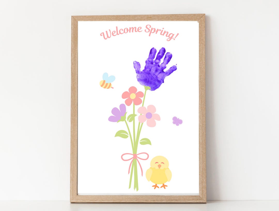 Spring Handprint Art, First Day of Spring Craft, Toddler Spring Crafts ...