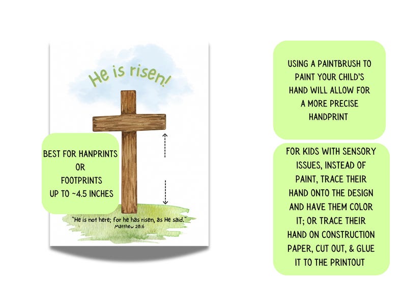 Printable Easter Handprint Art Craft for Kids, Bible Craft for Easter ...