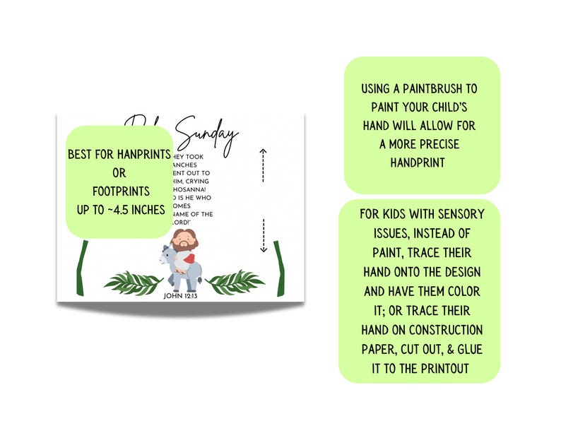 Palm Sunday Handprint Art, Easter Sunday School Craft (digital Download ...