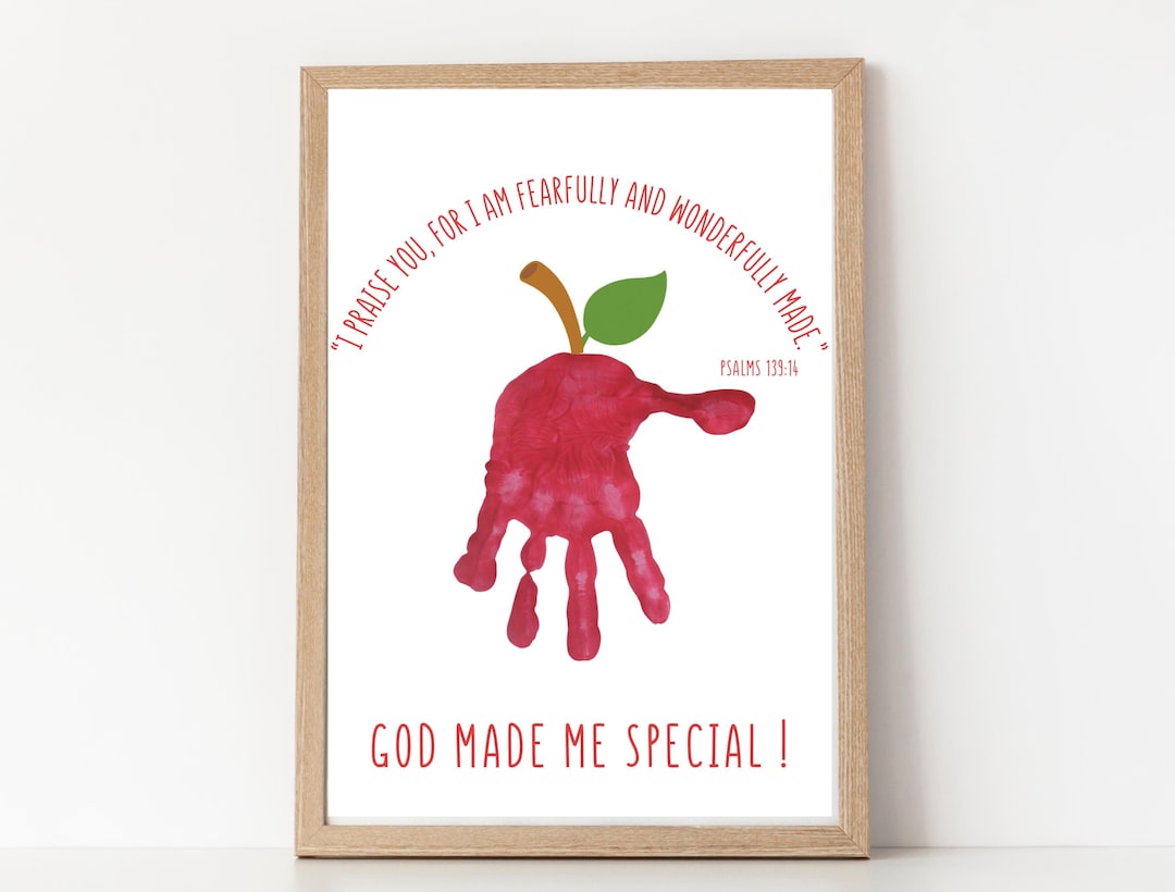 Apple Handprint Bible Verse Craft, Sunday School Art (digital Download ...