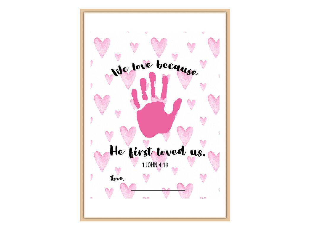 Preschool Bible Craft, Valentine’s Handprint, Christian Craft, Sunday ...