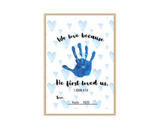 Preschool Bible Craft, Valentines Handprint, Christian Craft, Sunday ...