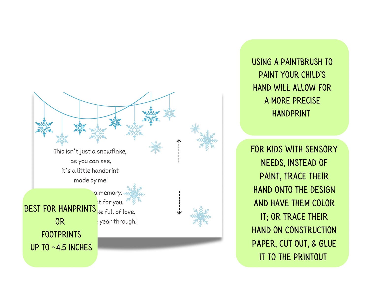 Winter Snowflake Handprint Art, Keepsake Poem (digital Download) - Etsy