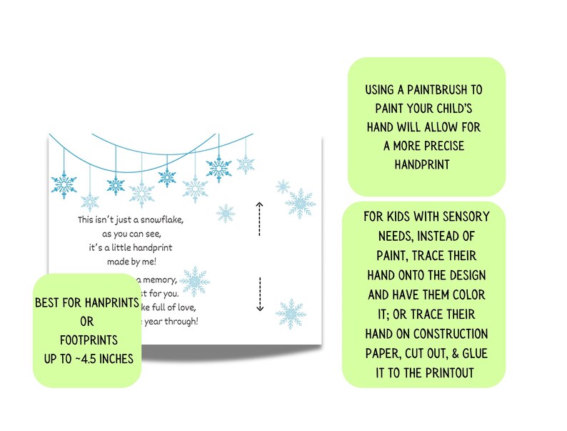 Winter Snowflake Handprint Art, Keepsake Poem (digital Download) - Etsy