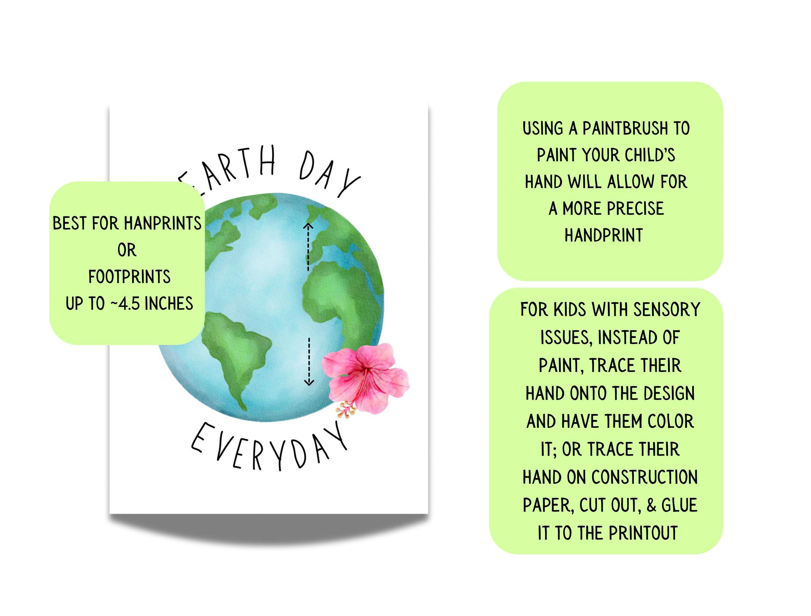 Earth Day Handprint Art, Earth Day Craft, Earth Day Printable ...