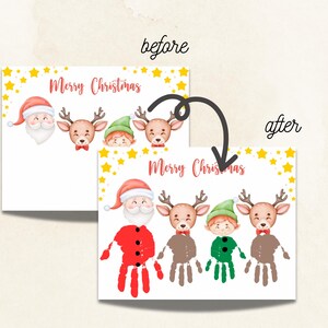 Christmas Handprint Art, Christmas Santa Craft, Christmas Keepsake ...