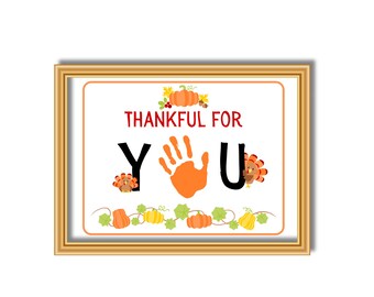 Thanksgiving Handprint Art: Thankful Gift, Fall Kid's Craft (digital ...