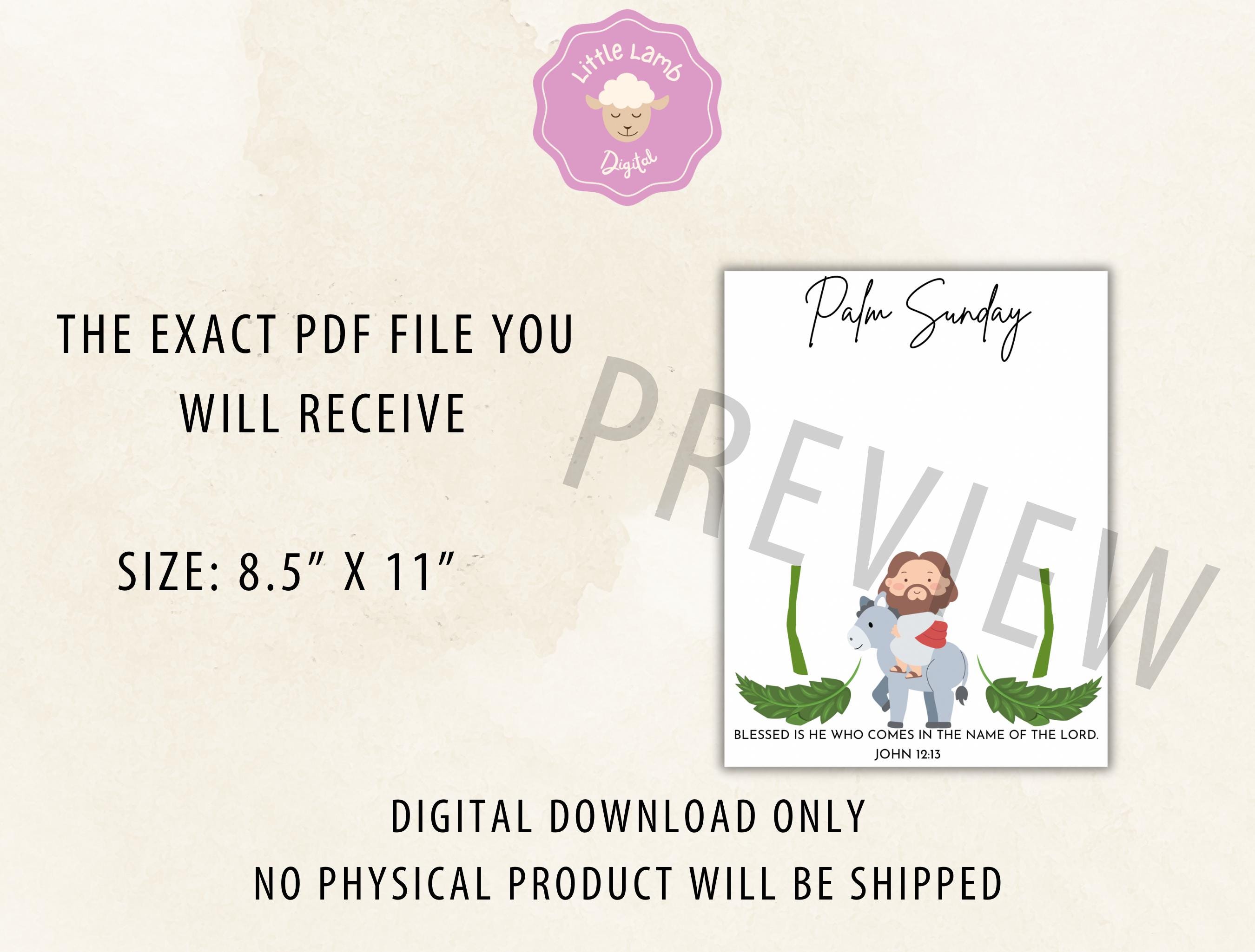 Palm Sunday Handprint Art Craft, Printable Palm Sunday Craft, Easter ...