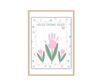 April Showers Bring May Flowers Handprint, Spring Handprint Art Craft ...