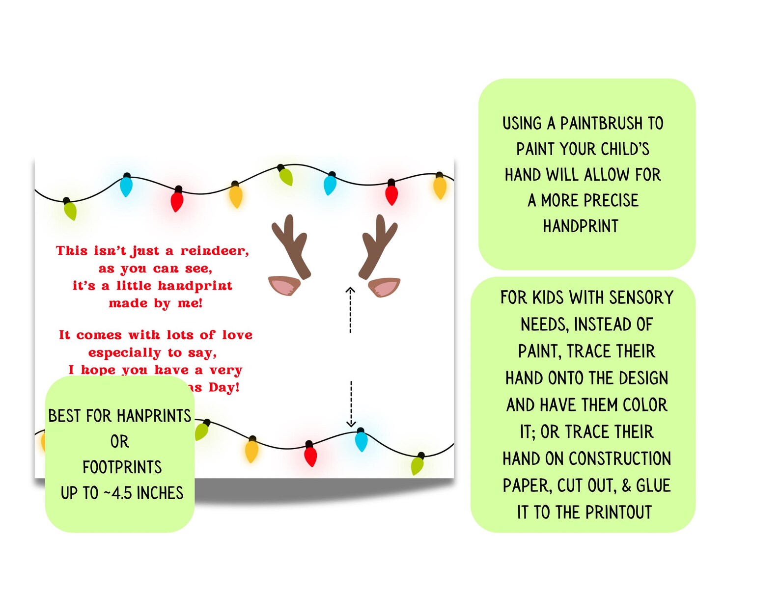Reindeer Handprint Christmas Poem Craft, Preschool Christmas Art ...