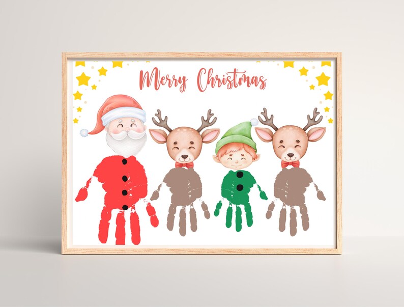 Christmas Handprint Art, Christmas Santa Craft, Christmas Keepsake ...