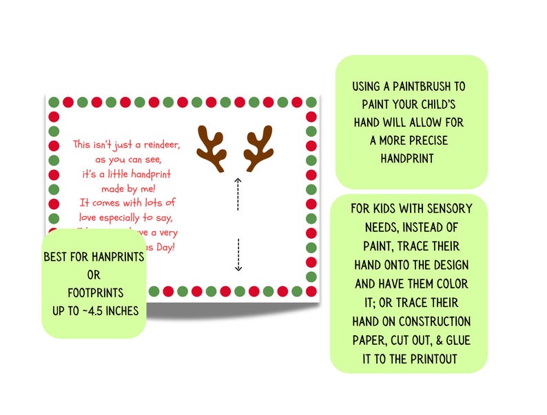 Reindeer Handprint Christmas Poem Craft, Preschool Christmas Art ...