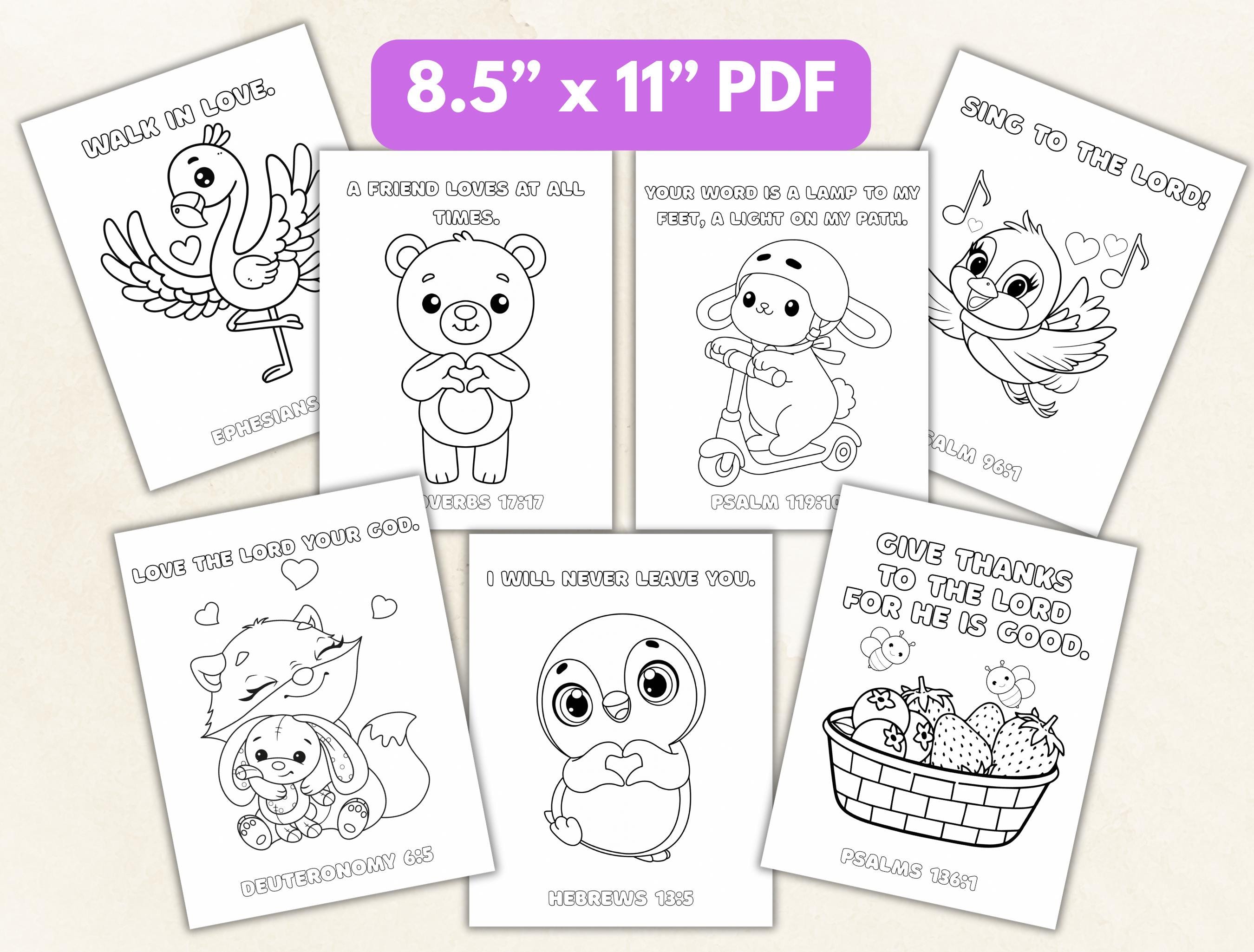 Preschool Bible Verse Coloring Pages: Sunday School Activity (PDF ...