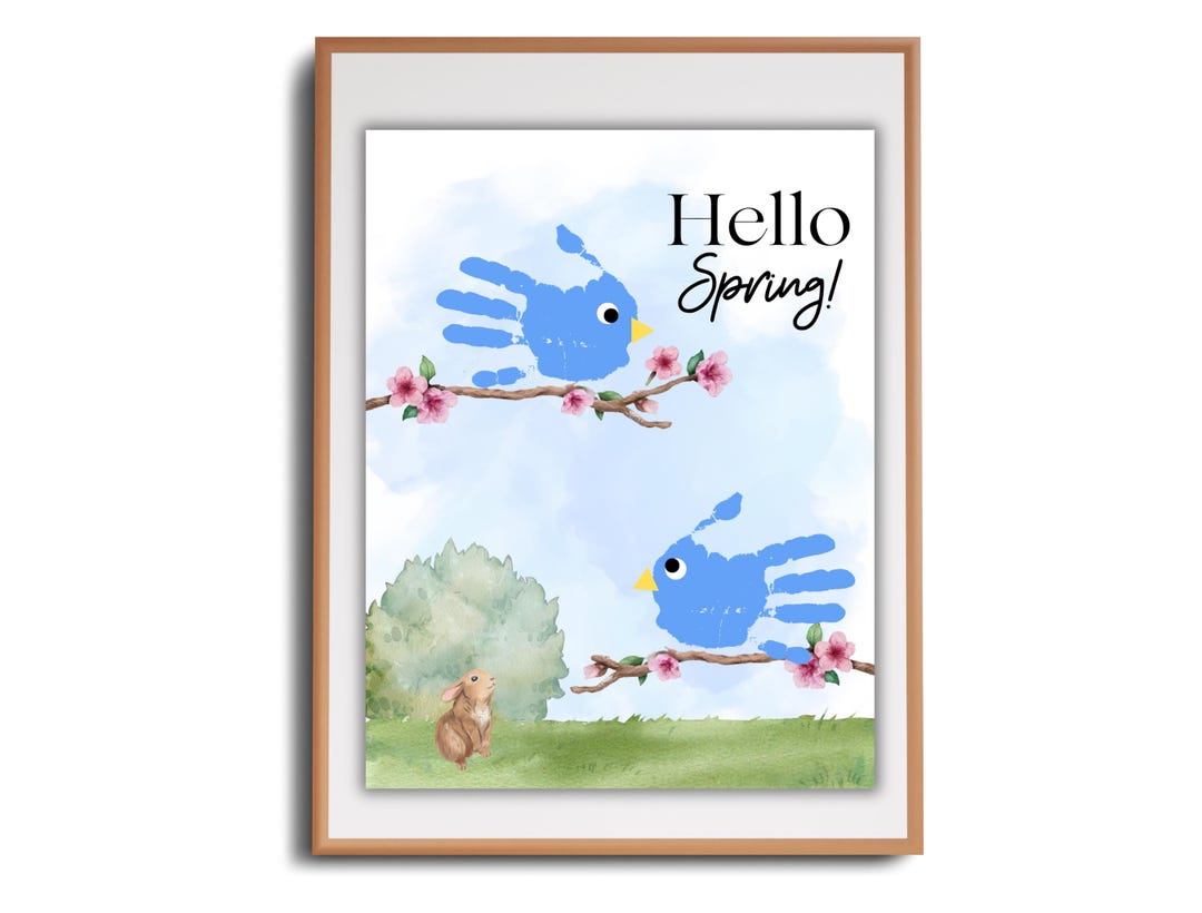 Hello Spring Handprint Art, First Day of Spring Craft, Toddler Spring ...